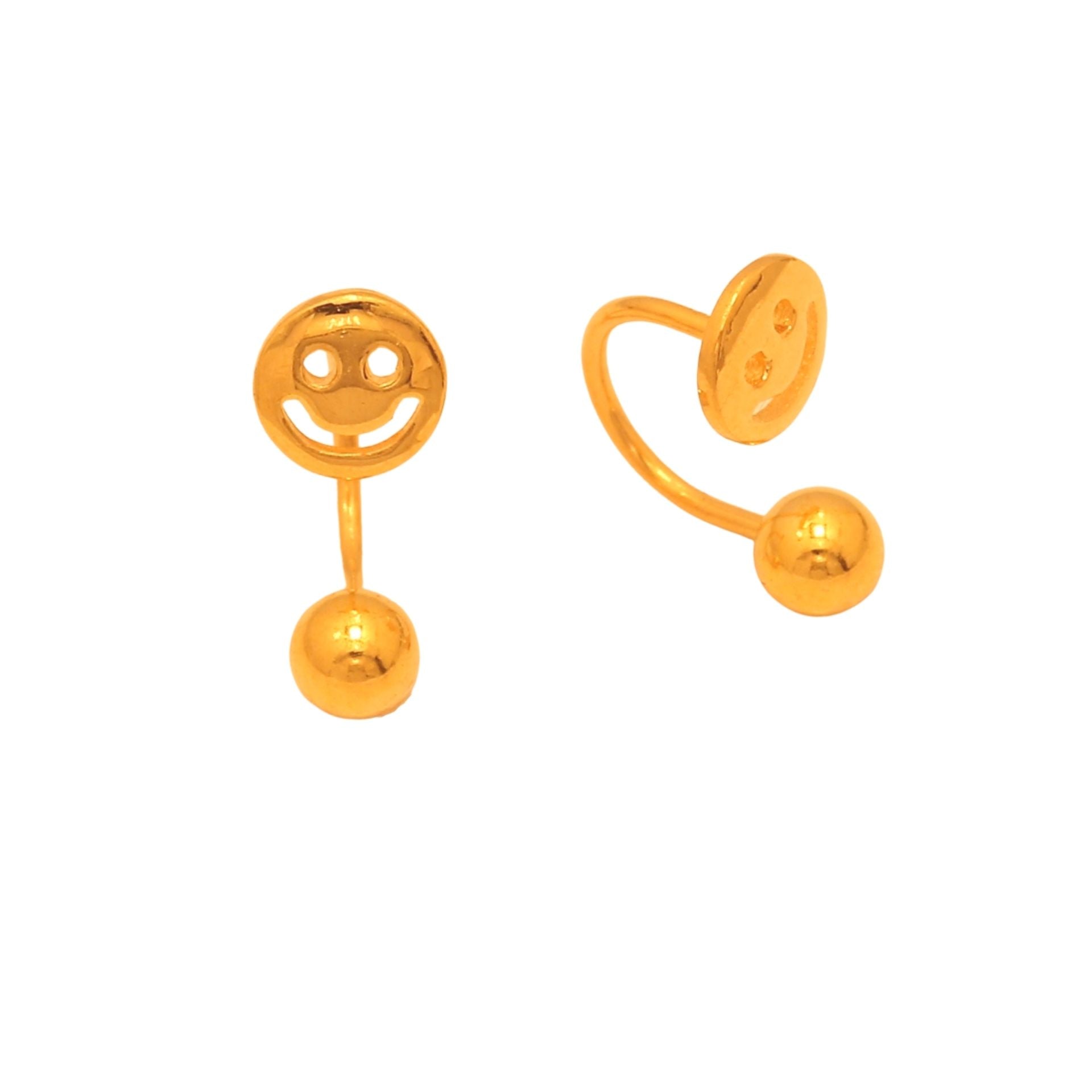 TAKA Jewellery 999 Pure Gold Earrings Smile - TAKA Jewellery