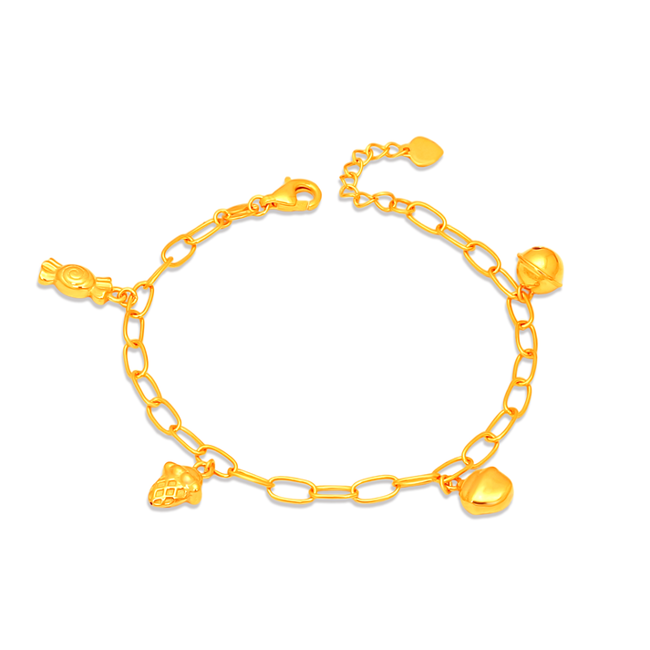 TAKA Jewellery 916 Gold Baby Bracelet with Candy, Cone, Ice-Cream and ...