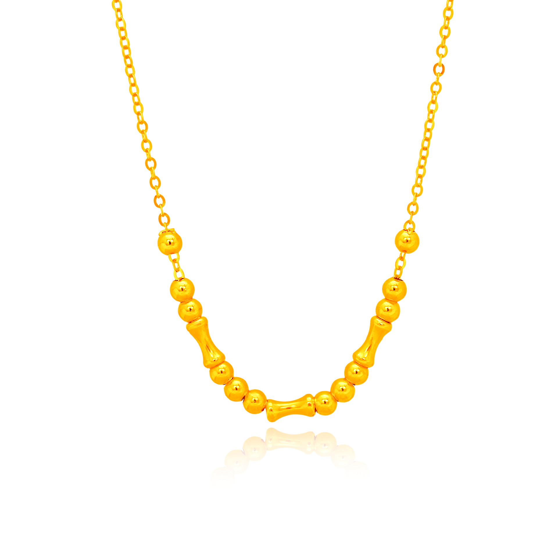 TAKA Jewellery Bamboo Bead 916 Gold Necklace - TAKA Jewellery