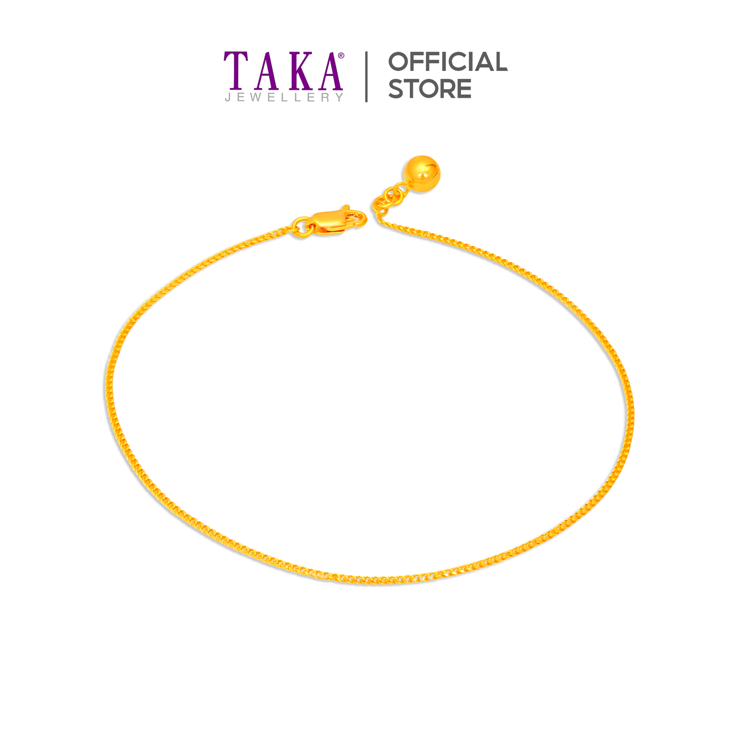 TAKA Jewellery Curb with Bell 916 Gold Anklets - TAKA Jewellery