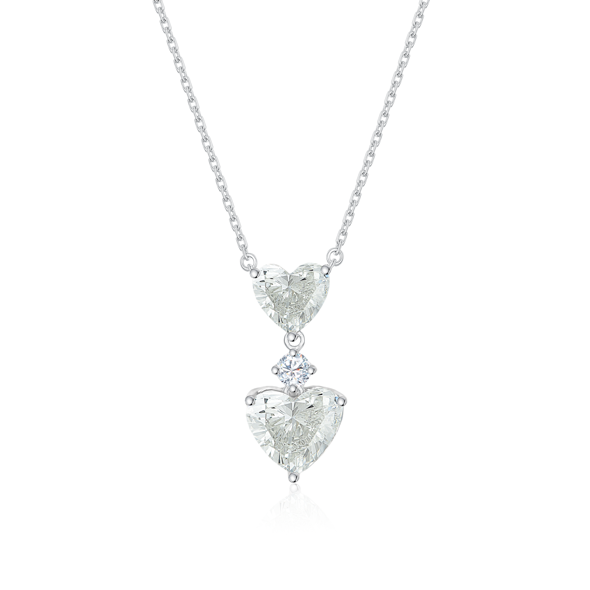 TAKA Jewellery IGI Certified 18K Gold Lab Grown Twins Heart Diamond Ne ...