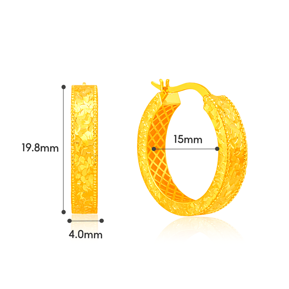 TAKA Jewellery 916 Gold Regal Radiance Hoops Earrings - TAKA Jewellery