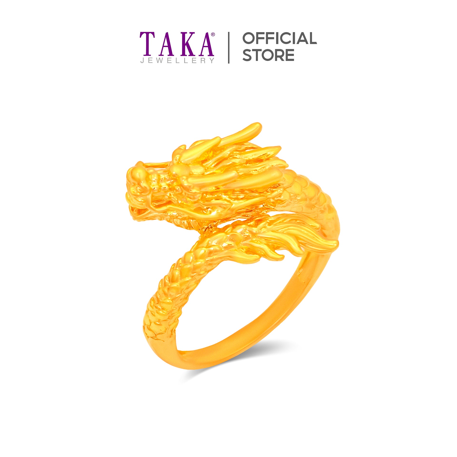 TAKA Jewellery 916 Gold Ring Dragon - TAKA Jewellery
