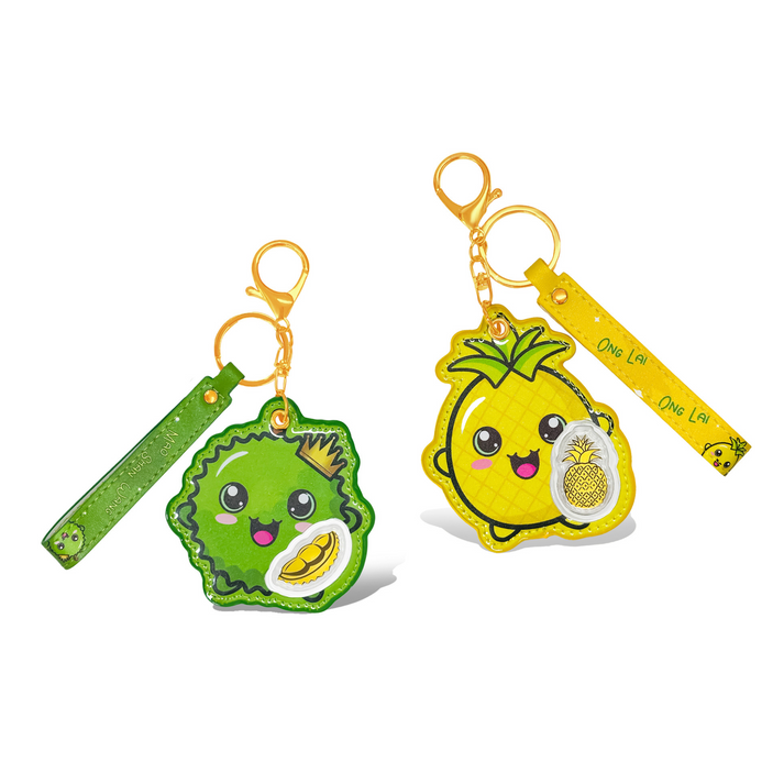 TAKA Jewellery 999 Pure Gold Durian & Pineapple Keychain - TAKA Jewellery