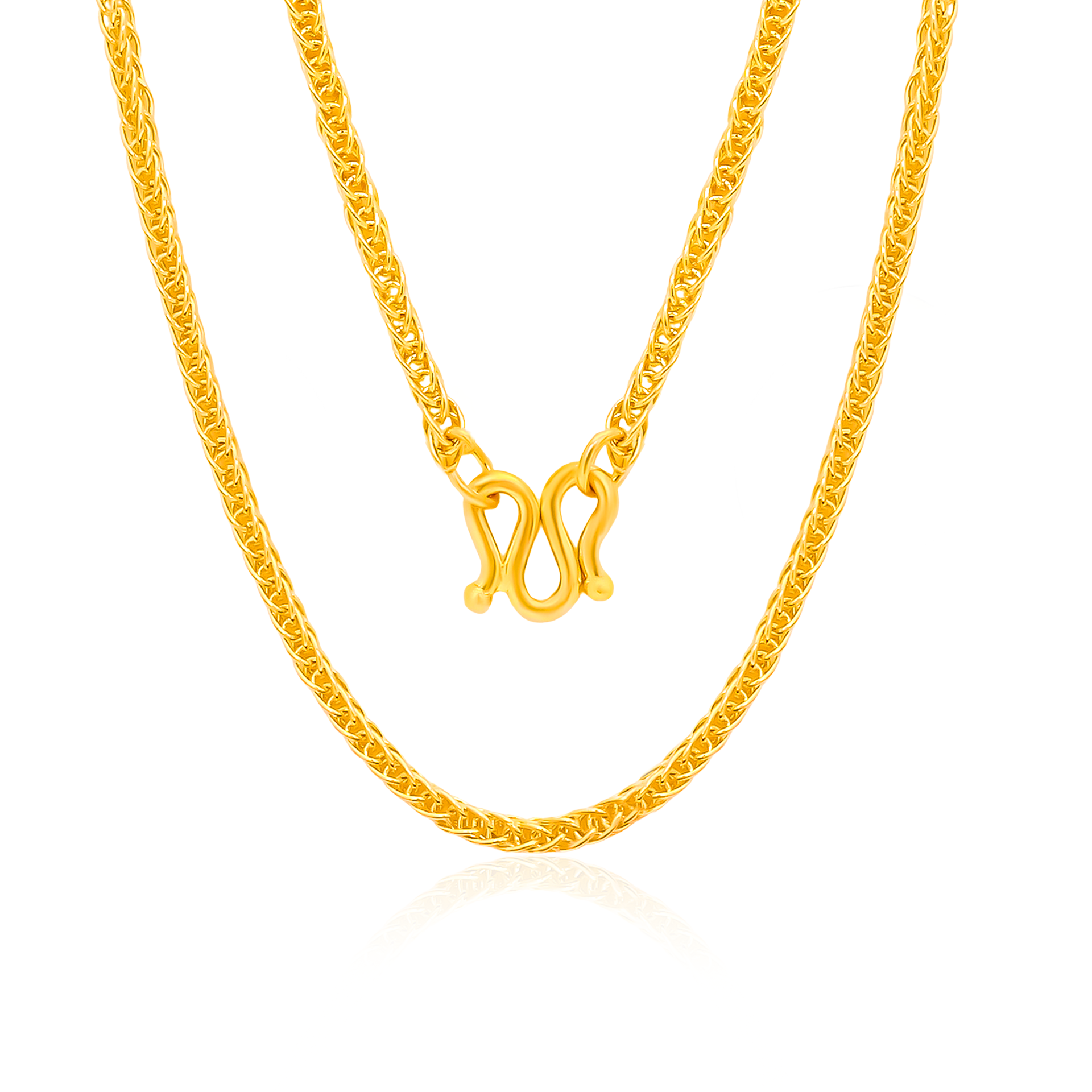 TAKA Jewellery Square Spiga 999 Pure Gold Chain - TAKA Jewellery