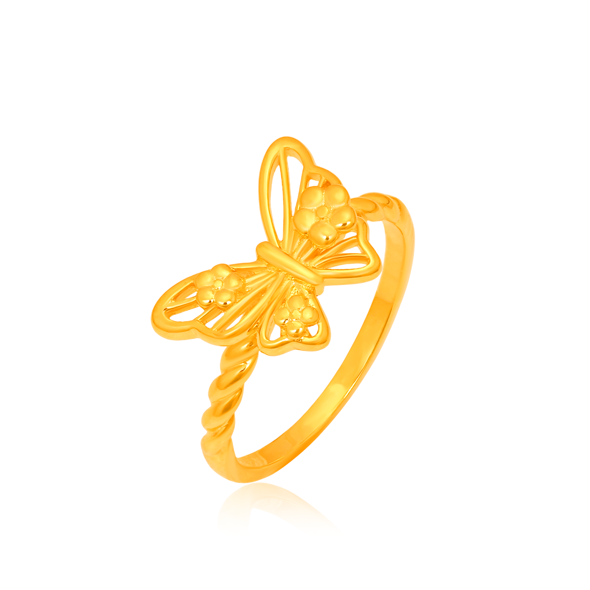 TAKA Jewellery Twist & Bloom Butterfly 916 Gold Ring - TAKA Jewellery