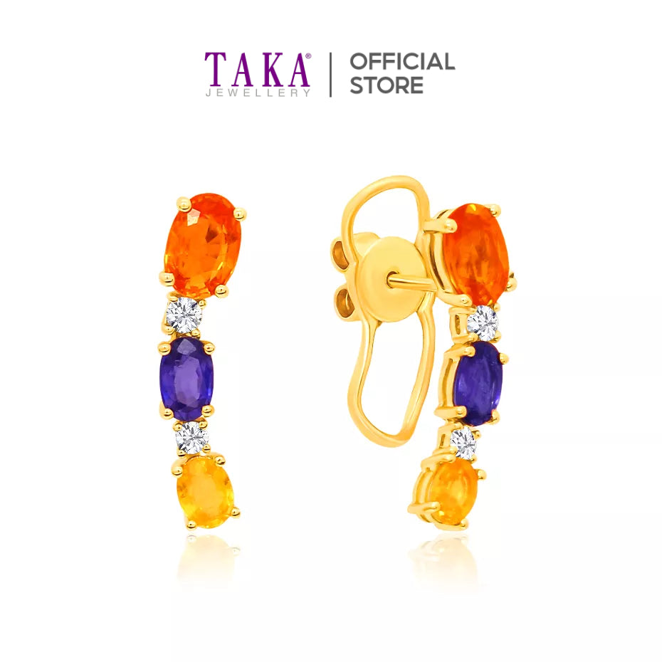 TAKA Jewellery Sapphire Diamond Earrings 18K Gold - TAKA Jewellery